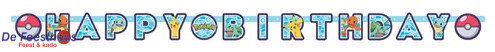 Letterbanner Pokemon ‘happy birthday‘ 218cm - De Feestneus Feest en Kado
